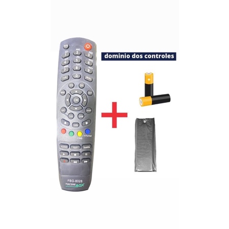 Controle Remoto Receptor Tocomsat + pilha e capa Life, Lite HD, Duplo ...