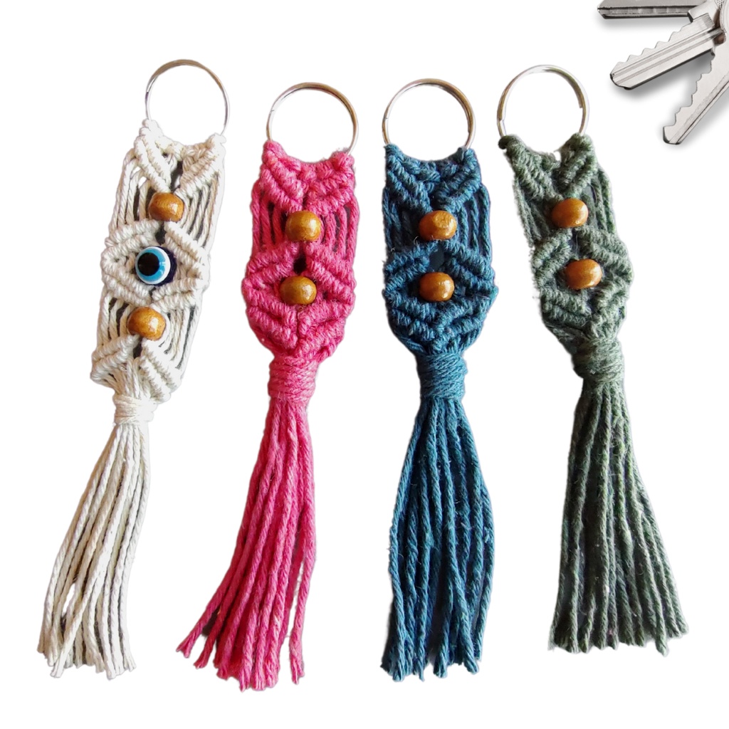 Chaveiro macrame artesanal | Shopee Brasil