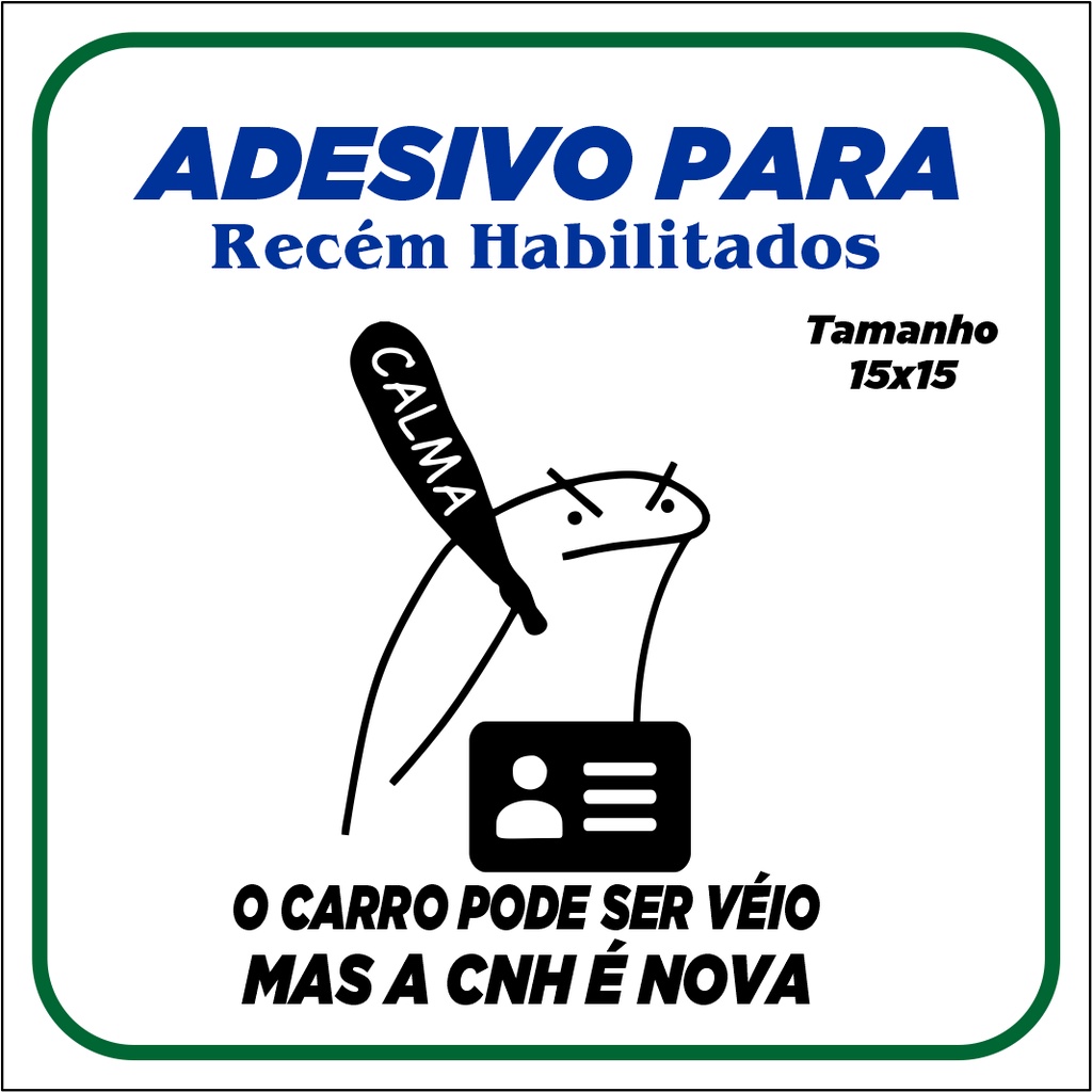 Recém habilitado Adesivo carro motorista calma flork ENVIO RÁPIDO ...