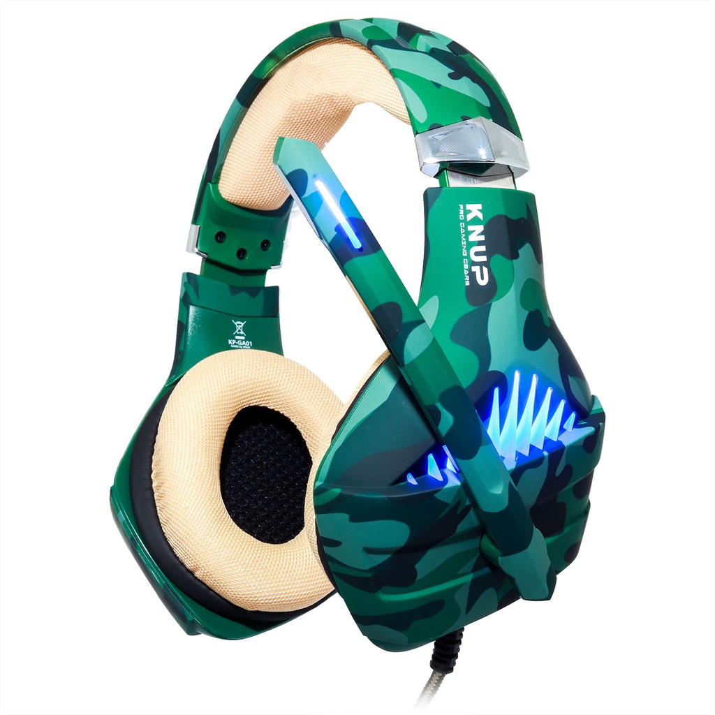 Fone Pc Gamer Camuflado Headset Microfone USB P2 LED RGB Over-Ear Jogos ...