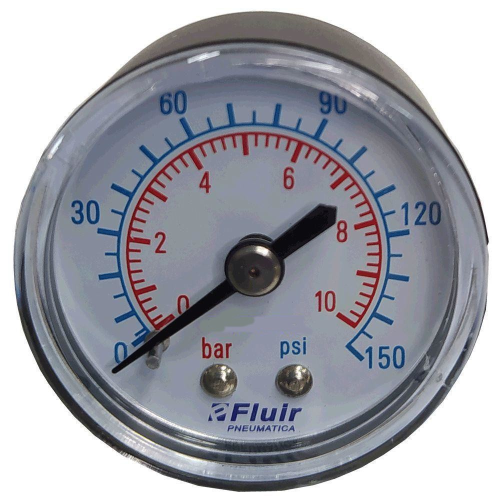 Manômetro Horizontal Rosca 1/8- 50mm 10 Bar 150 Psi - Fluir | Shopee Brasil