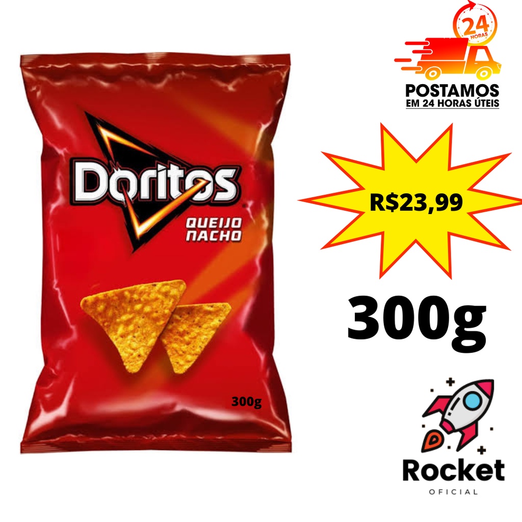 Salgadinho Doritos Elma Chips Grande Gigante Queijo Nacho Biscoito 300g