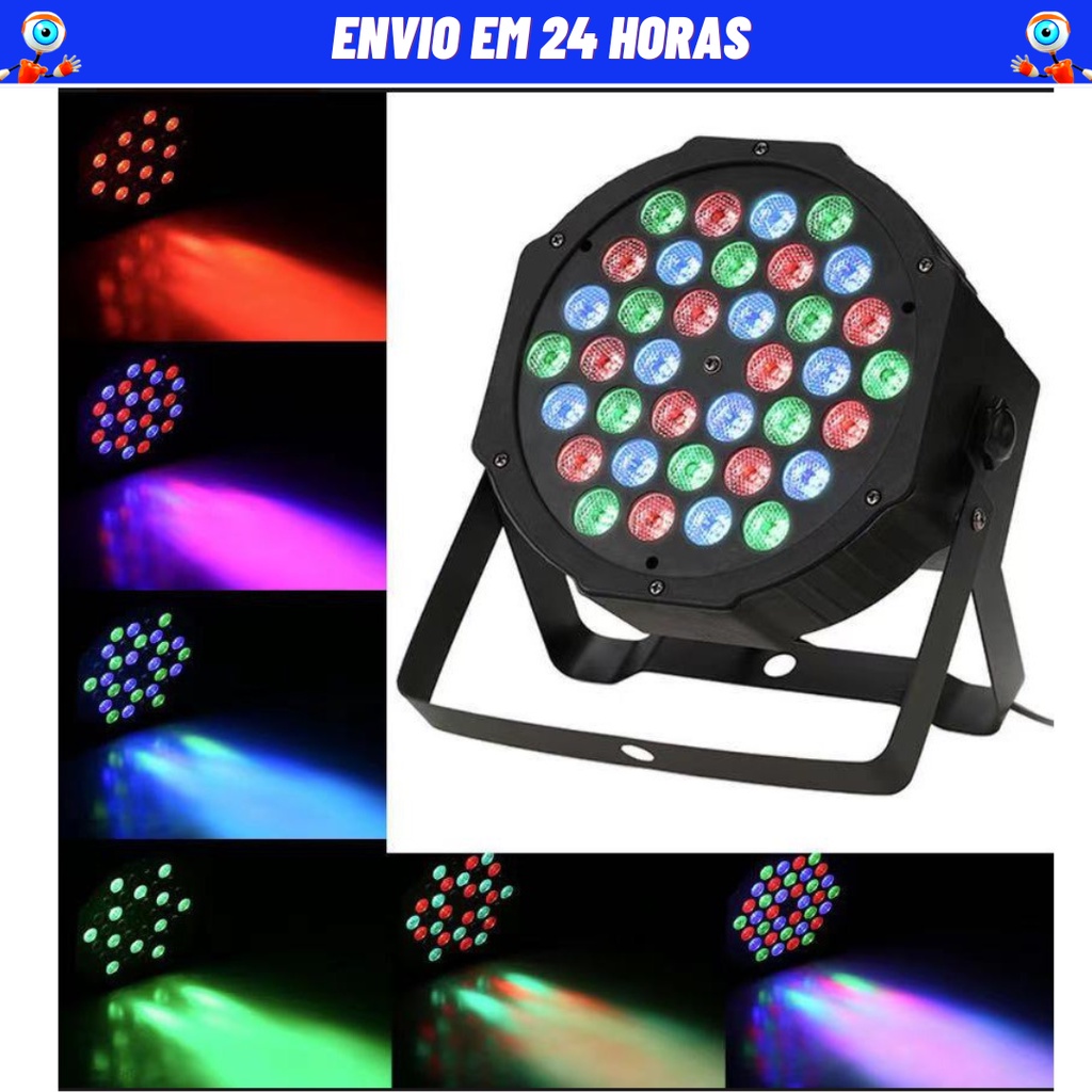 Refletor Par Led Rgb 36 Leds Slim Digital Festa | Shopee Brasil