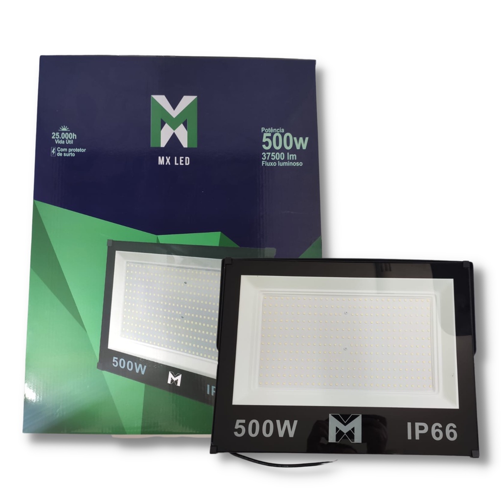 Refletor Led 500w Bivolt Branco Frio 6500k Maxxy Led | Shopee Brasil