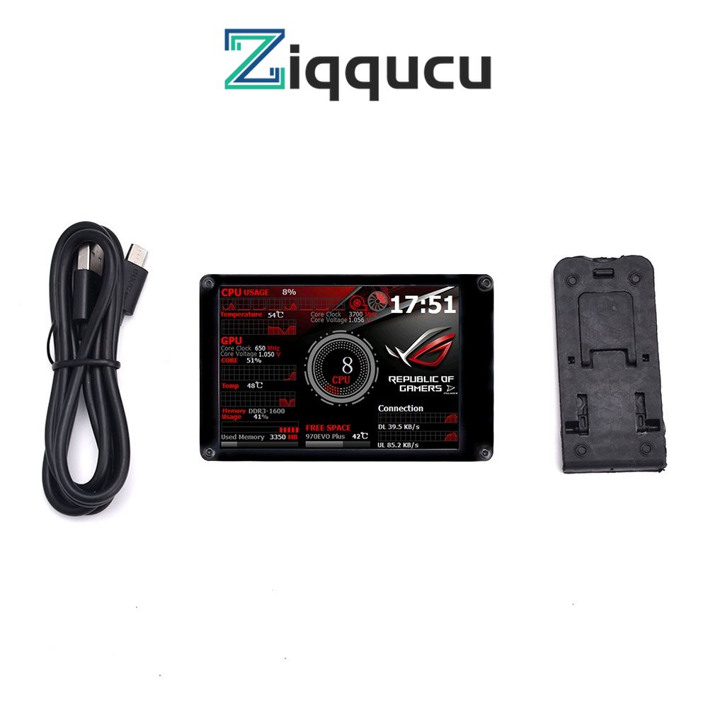 ZIQQUCU 3.5 Polegadas Tela De Exibição Secundária IPS USB Mini Monitor ...