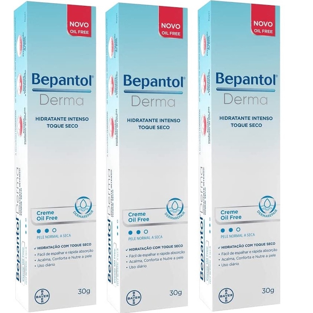 Kit 3 Bepantol Derma Toque Seco Creme Hidratante Intenso 30g | Shopee ...