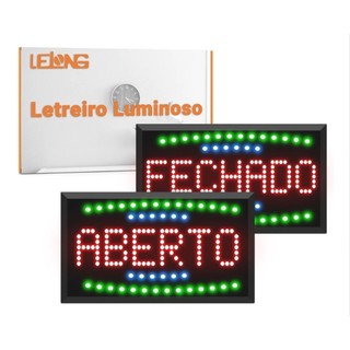 Placa Painel Letreiro De Led Luminoso Aberto Fechado 110v | Shopee Brasil