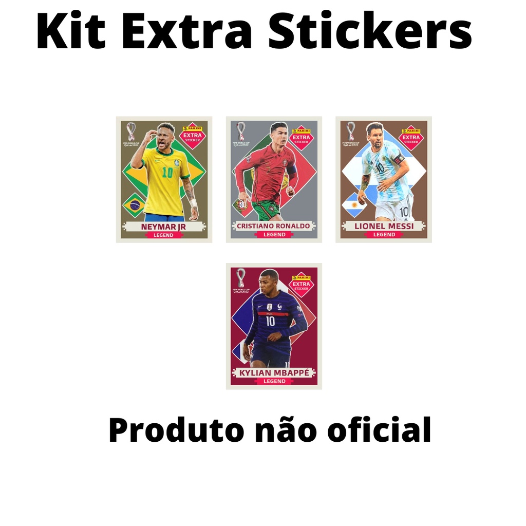 Figurinha Copa do Mundo 2022 Quuatar Extra Sticker Neymar, Cristiano ...