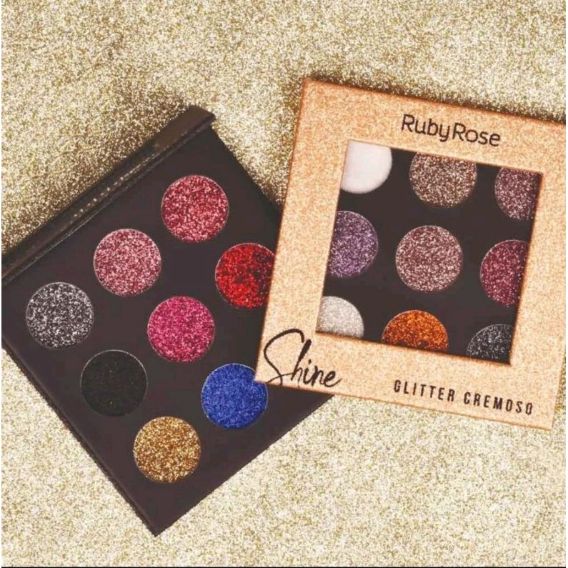 Paleta Shine Glitter Cremoso Ruby Rose - envio 24 horas | Shopee Brasil