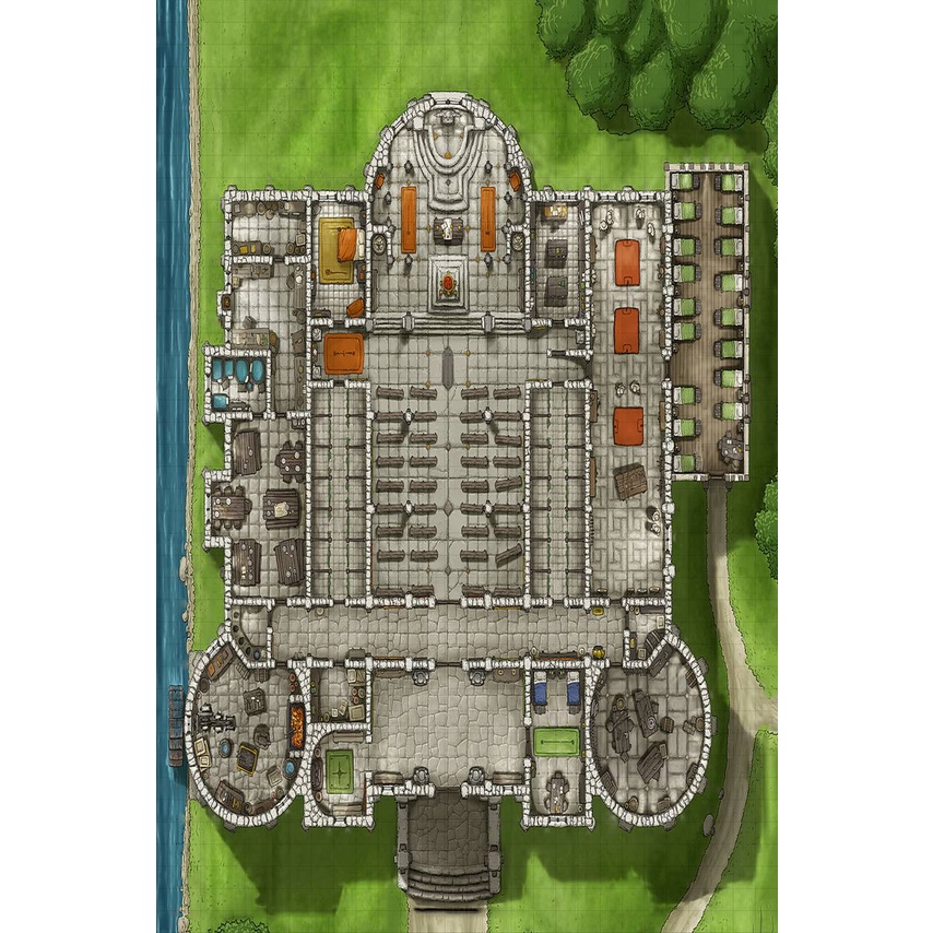 Grid em tecido RPG Castelo Gigante 98cm x 78cm (dungeons and dragons ...