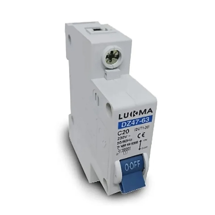 Disjuntor Unipolar 6A, 10A, 16A, 20A, 25A, 32A, 40A, 50A, 63A, 70A Lukma | Shopee Brasil