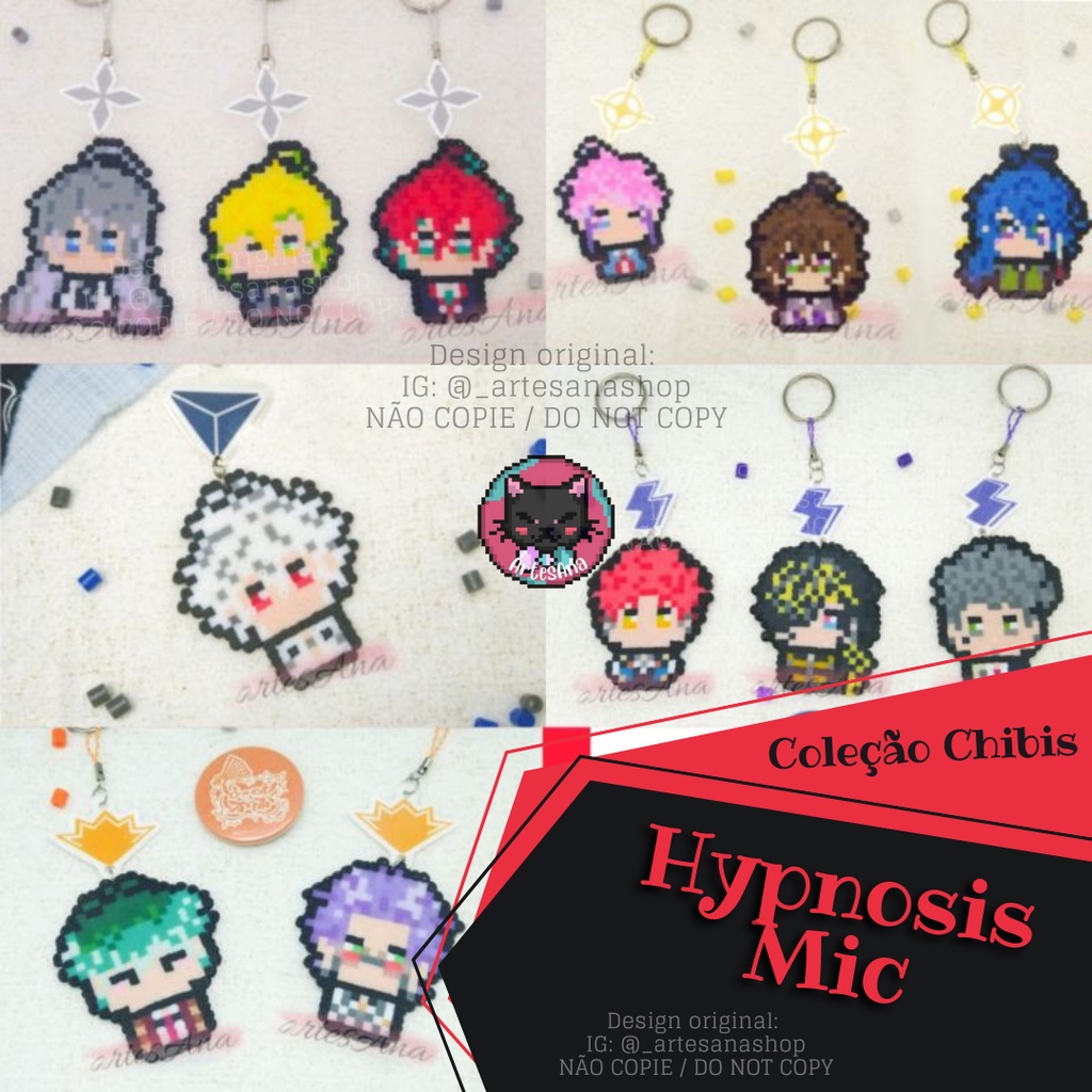 Chaveiro Perler Beads/Pixel Art Hypmic Chibi - Matenrou, Fling Posse ...