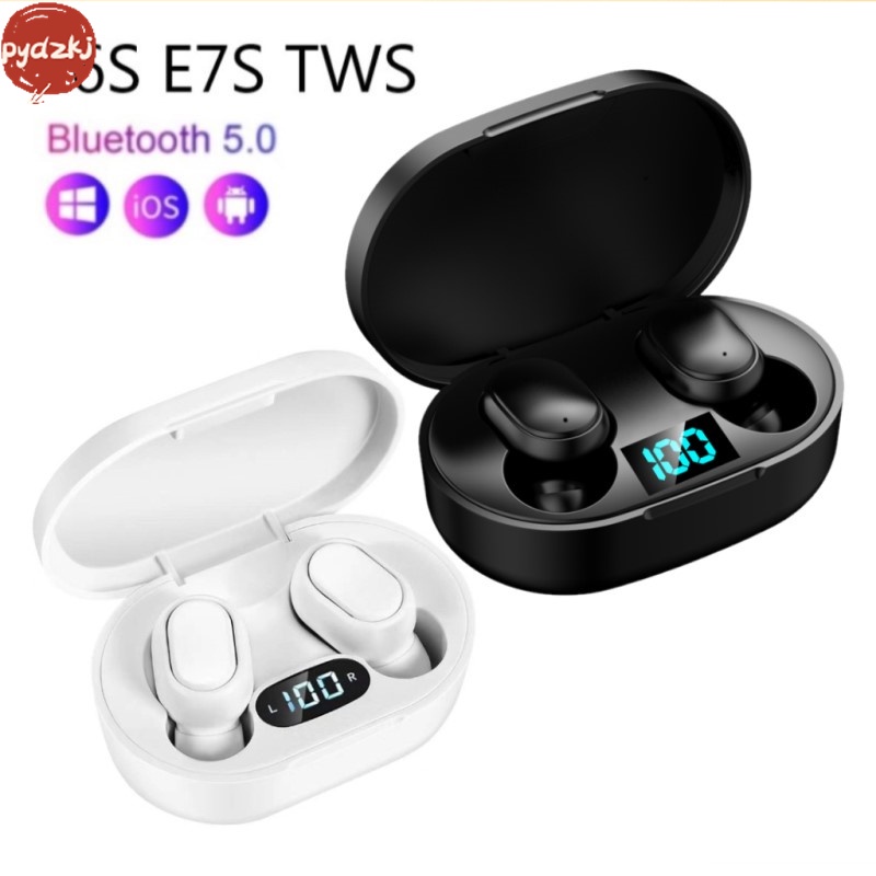 E6S E7S Fone De Ouvido Sem Fio Bluetooth 5.0 TWS Intra-Auricular À Prova D'água Com Cancelamento ...
