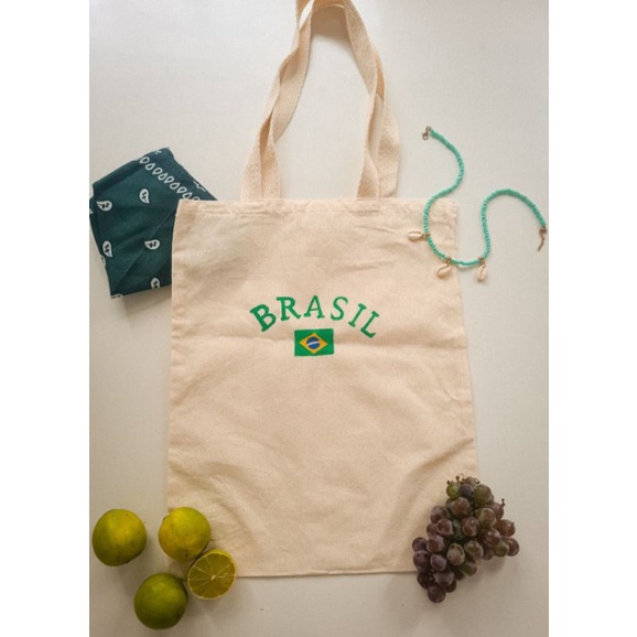 Ecobag 30x40 aesthetic brasil core copa | Shopee Brasil