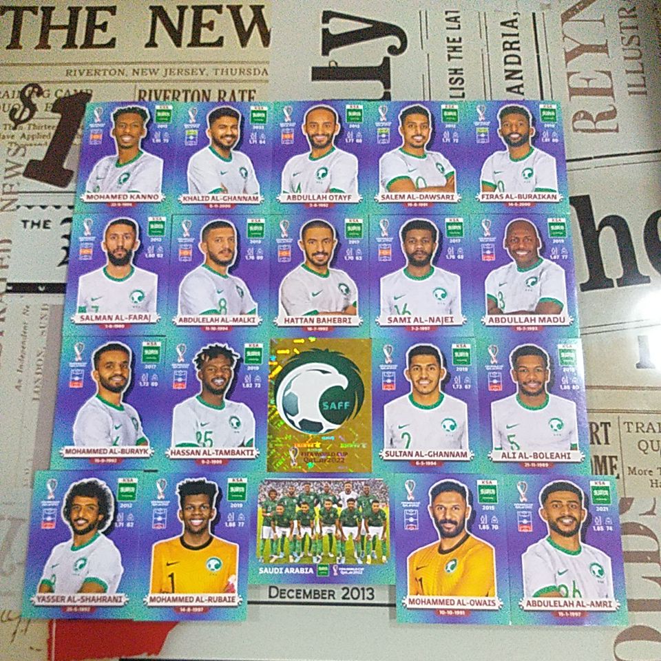 Saudi Arabia - Figurinhas Originais Copa do Mundo Qatar 2022 | Shopee ...