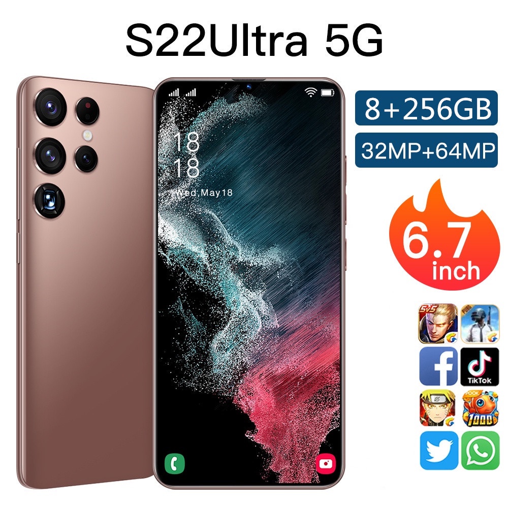 [Versão Global] Smartphone 6,7 Polegadas S22 Tela Cheia 16GB + 512GB 6800mah Telefone Barato ...