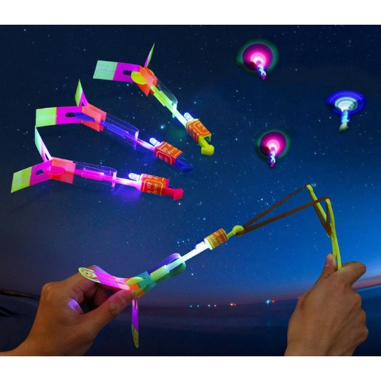 kit 12 Avatar Voador Rotativo Helicoptero Led Foguete Lançador ...