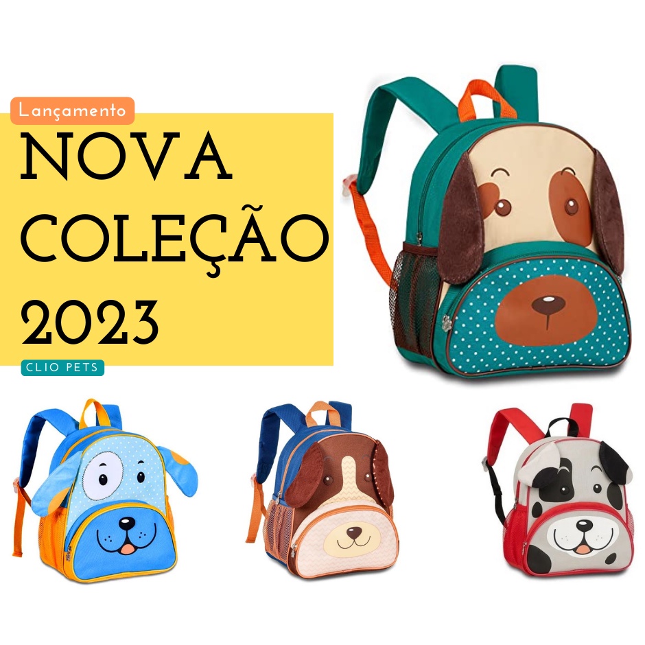 Mochila Infantil Animais Zoo Clio Pets Creche Escolar Bichos Cachorro ...