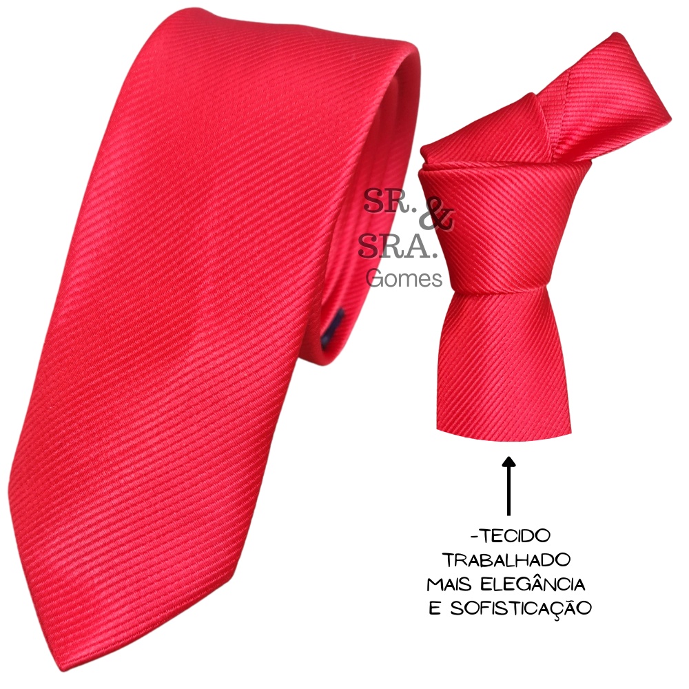 Gravata Vermelha Tecido Trabalhada Para Padrinhos E Eventos Fosca Para ...