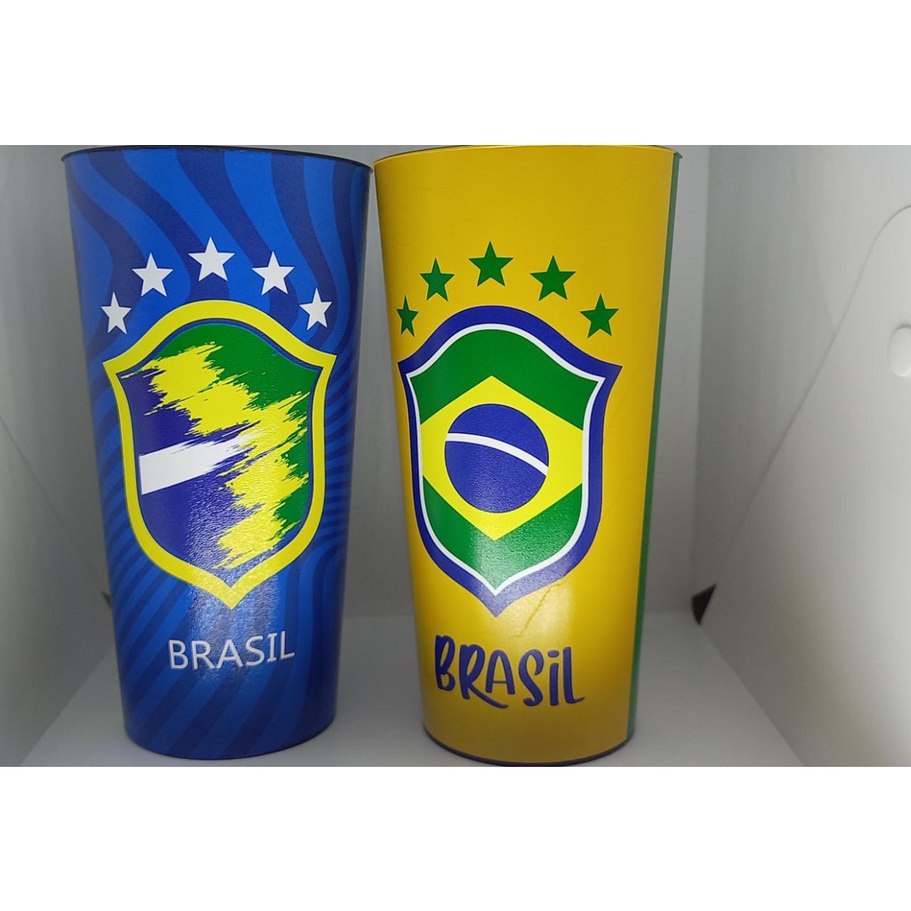 Copo Do Brasil Copa Do Mundo 2022 350ML Kit C 2 Copos Diferentes ...