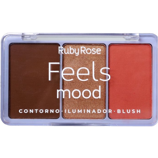 Paleta De Contorno, Iluminador, Blush Feels Mood Hb75263 - Ruby Rose | Shopee Brasil
