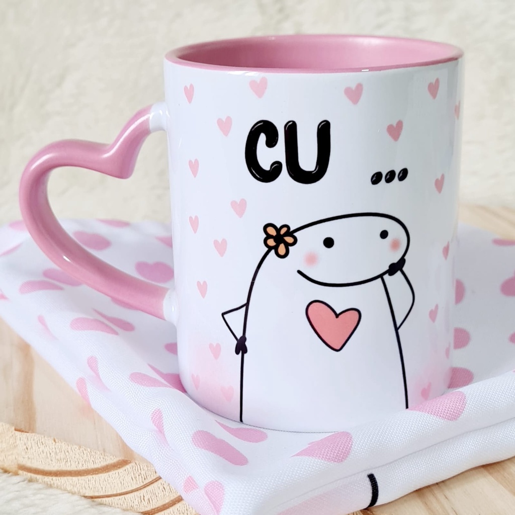 Caneca personalizada Flork Cu...nhada - Acompanha saquinho de tecido ...