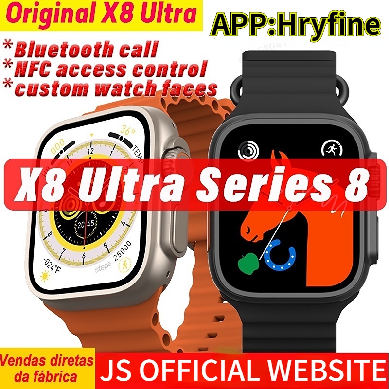 X8 Ultra Relógio Inteligente Digital Série 8 watch 9 HD Monitor NFC ...