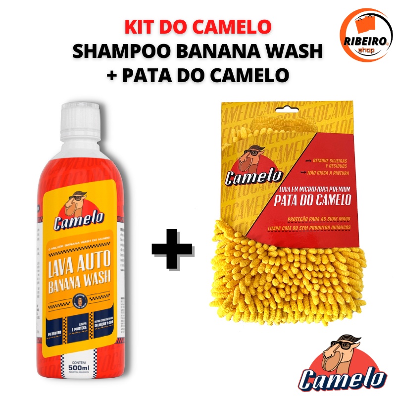 KIT Shampoo Automotivo Banana Wash 500ml + Luva em Microfibra Premium Pata do Camelo - Produto ...