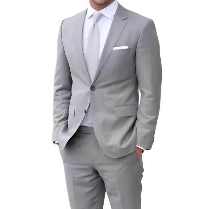 Terno social masculino Slim Oxford - cores diversas (cinza claro, azul ...