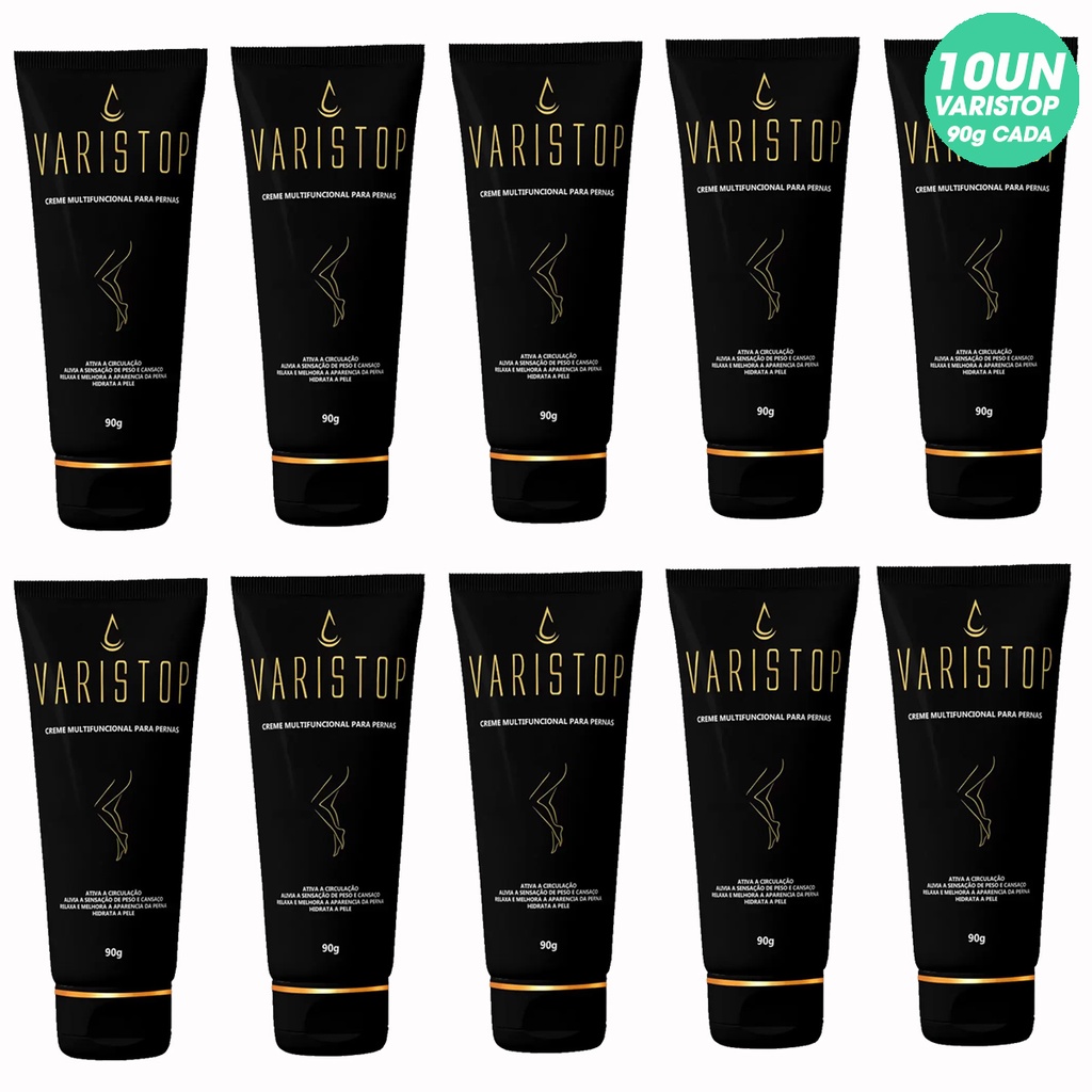Kit 10un Varistop - Pomada Natural Contra Vasos nas Pernas | Shopee Brasil
