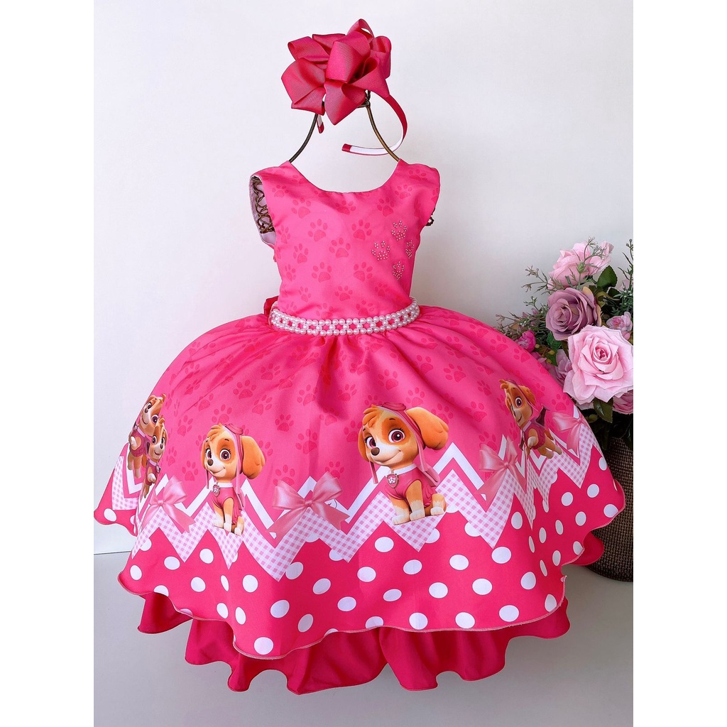 Vestido Infantil Patrulha Canina Rosa Skay | Shopee Brasil