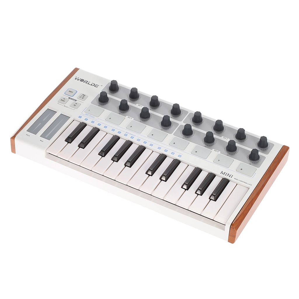 Mini Professional Ultra-Portable Worlde 25-Key USB MIDI Tambor E ...