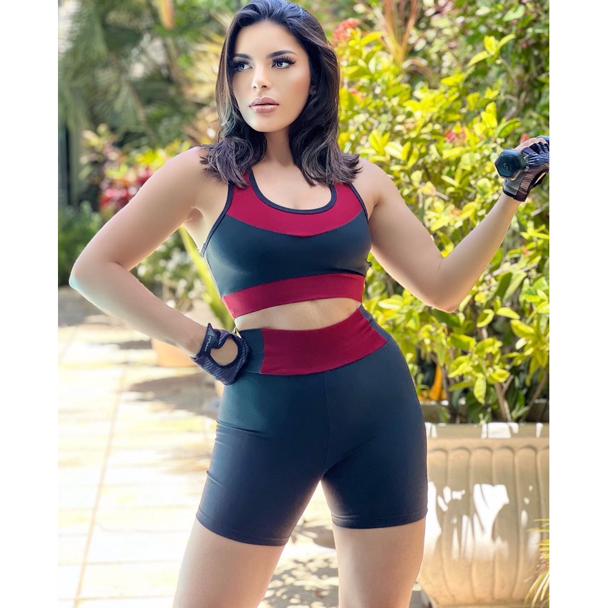 Conjunto Fitness Feminino Short e Top Roupa de Academia | Shopee Brasil Conjunto Fitness Feminino Short e Top Roupa de Academia | Shopee Brasil