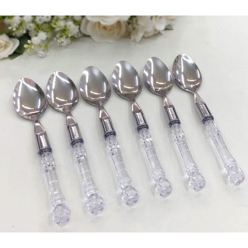 Conjunto C/6 Colher De Sobremesa Transparente | Shopee Brasil
