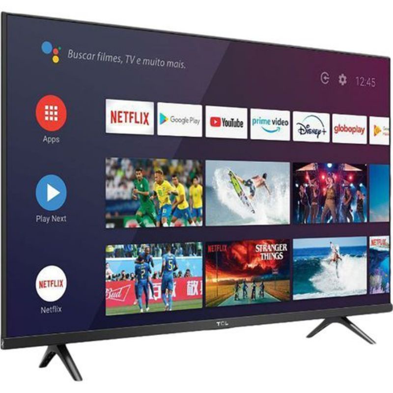 Smart TV LED 32" HD TCL 32S615 com Design Sem Bordas Bluetooth Google Assistant e Android TV ...