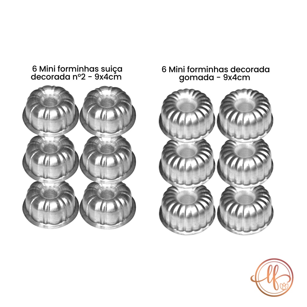 Kit 8 Mini Formas Bolo Suiça Decorada Vulcão + Gomada N° 1 2 e 3 ...