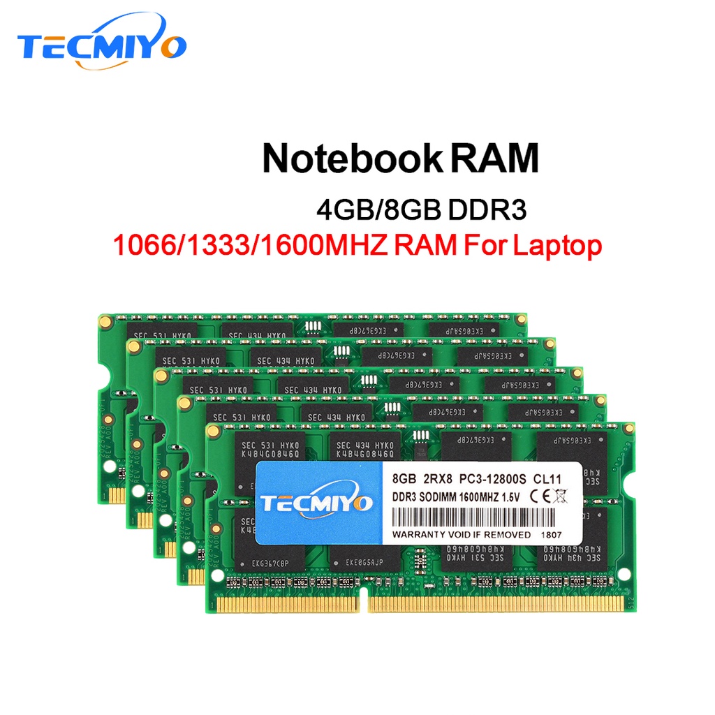 Novo DDR3 4GB 8GB 1066MHz 133mhz 1600MHz PC3 8500S 10600S 12800S 2RX8