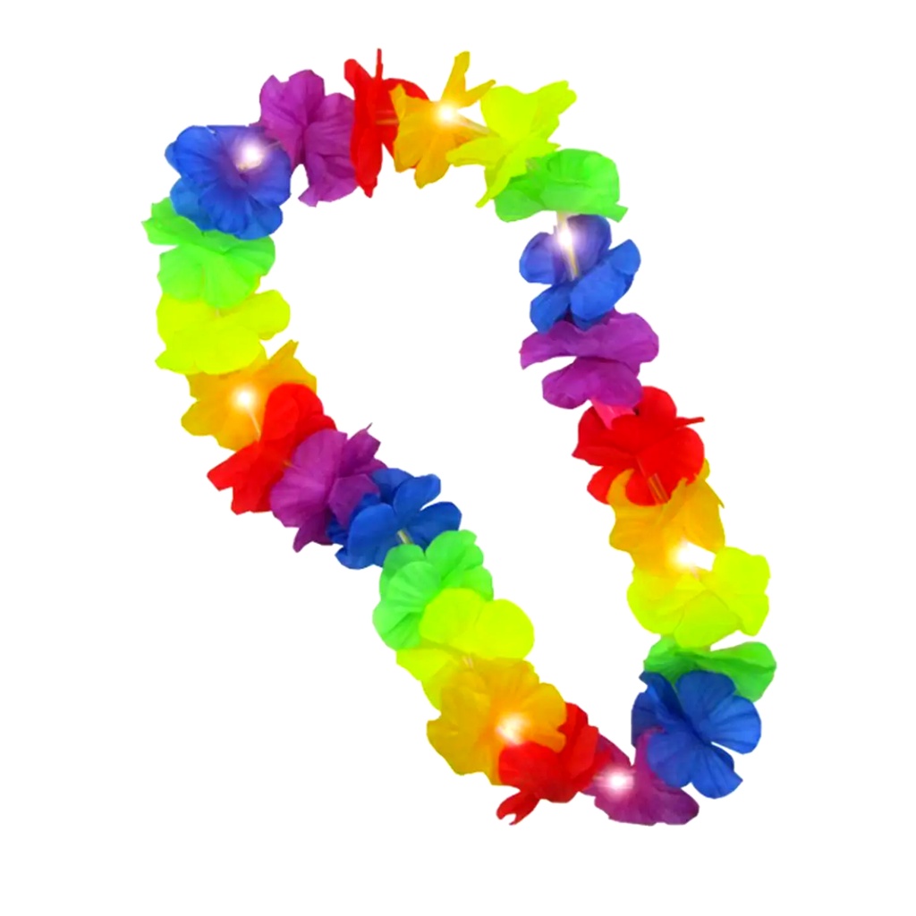 50 Colar Havaiano Neon Flor Luau Carnaval Festas Colorido | Shopee Brasil
