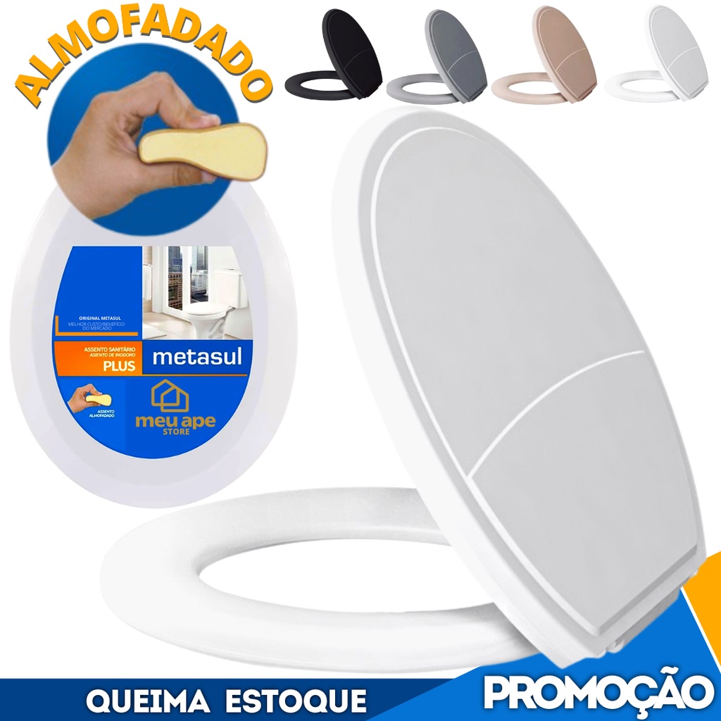 Assento Sanitário Almofadado Basico Oval Universal Plus Slim Original ...