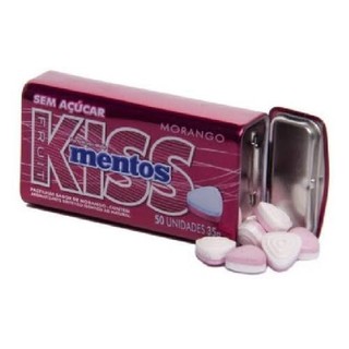 Mentos Kiss Morango Lata 35g (12 latas) | Shopee Brasil
