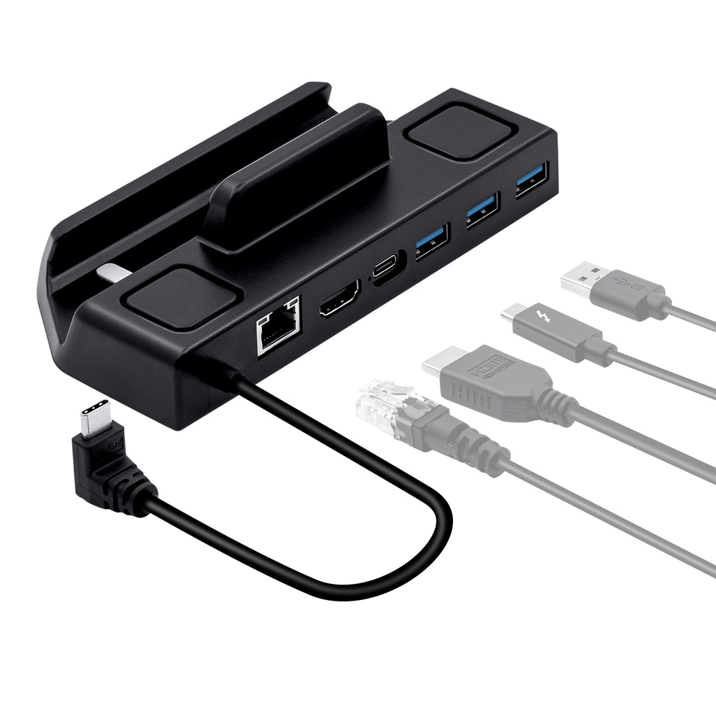 6 Em 1 Estação De Dock Com Porta RJ45 LAN Para Steam Deck/Nintendo ...