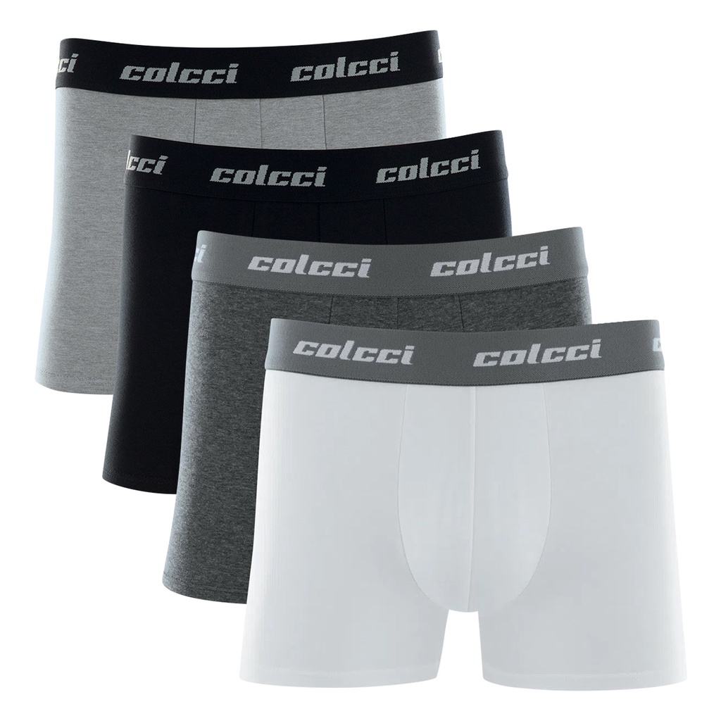 Kit com 4 Cuecas Boxer Cotton Bordado Colcci - Escorrega o Preço