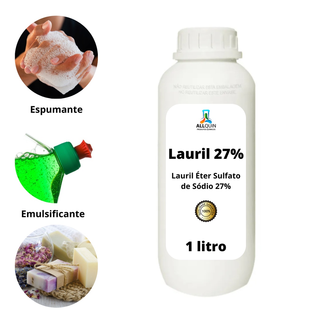 Lauril 27 Éter Sulfato De Sódio 1 litro - Espumante 1ªlinha - Desconto ...