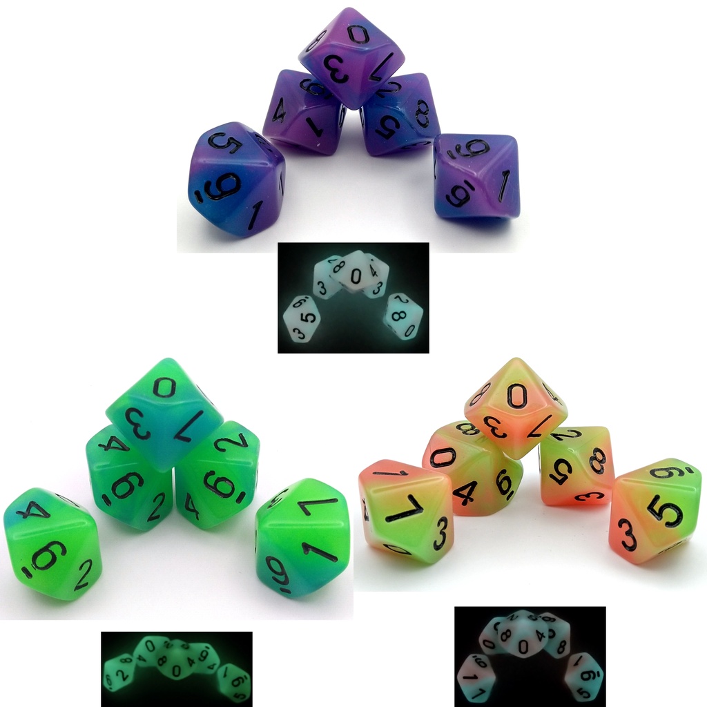 Dados de RPG D10 WoD VtM Fosforecente (monte seu kit) - Escorrega o Preço