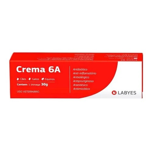 Crema 6a 30g Pomada Dermatológica para Dermatite Labyes - cachorro/gato ...