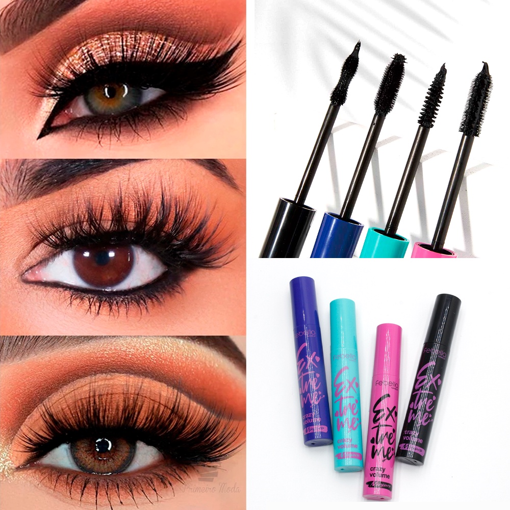 Rímel Máscara para cílios 4D cor preto Rímel Crazy Volume FEBELLA ...