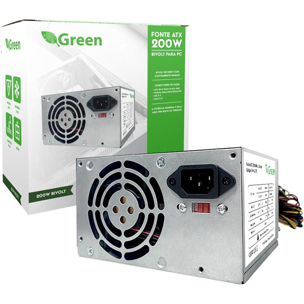 Fonte de alimentação para Computador Pc 200w reais 110V/220V ...