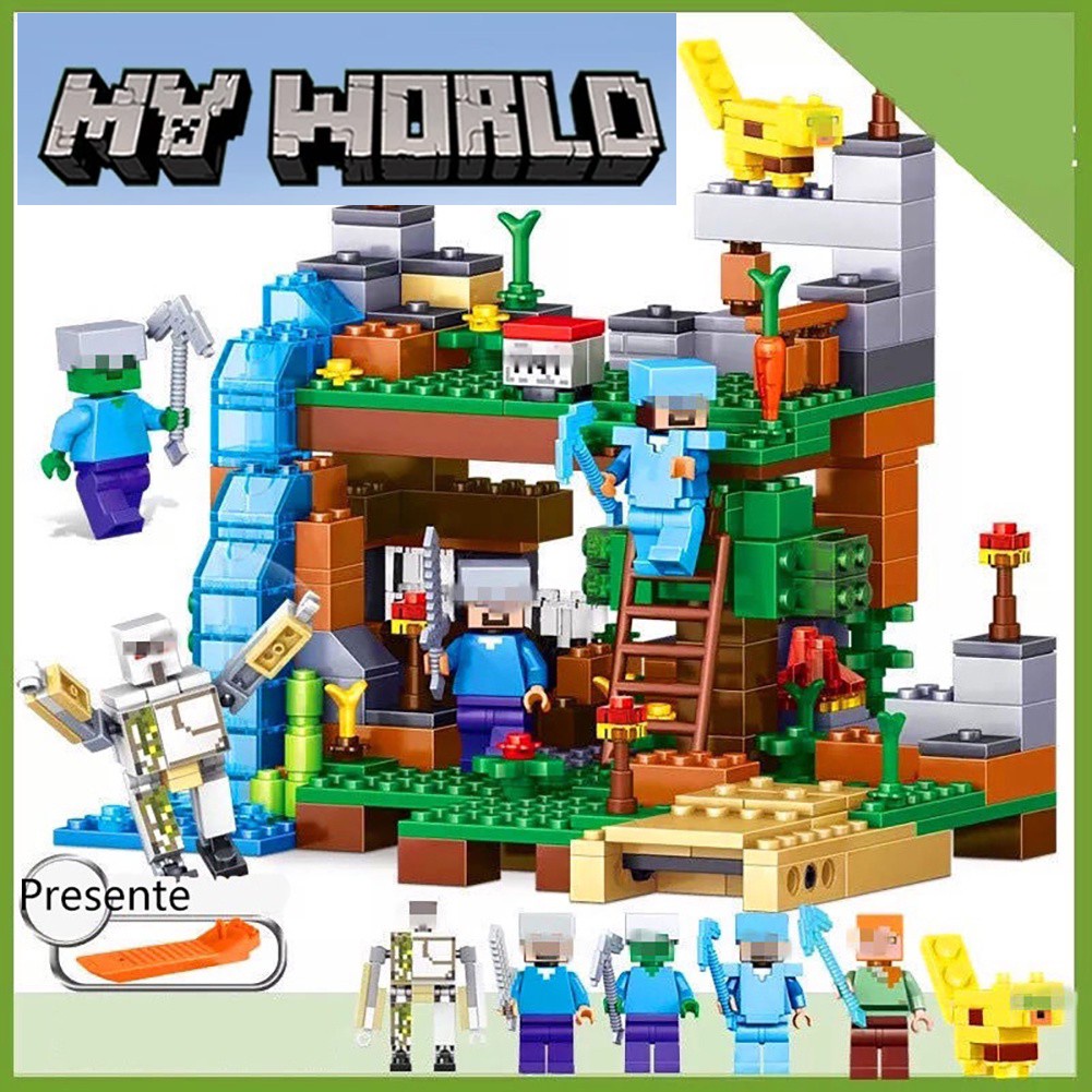 718 Peças Minecraft Lego Blocos De Construção Compatíveis Brinquedos ...