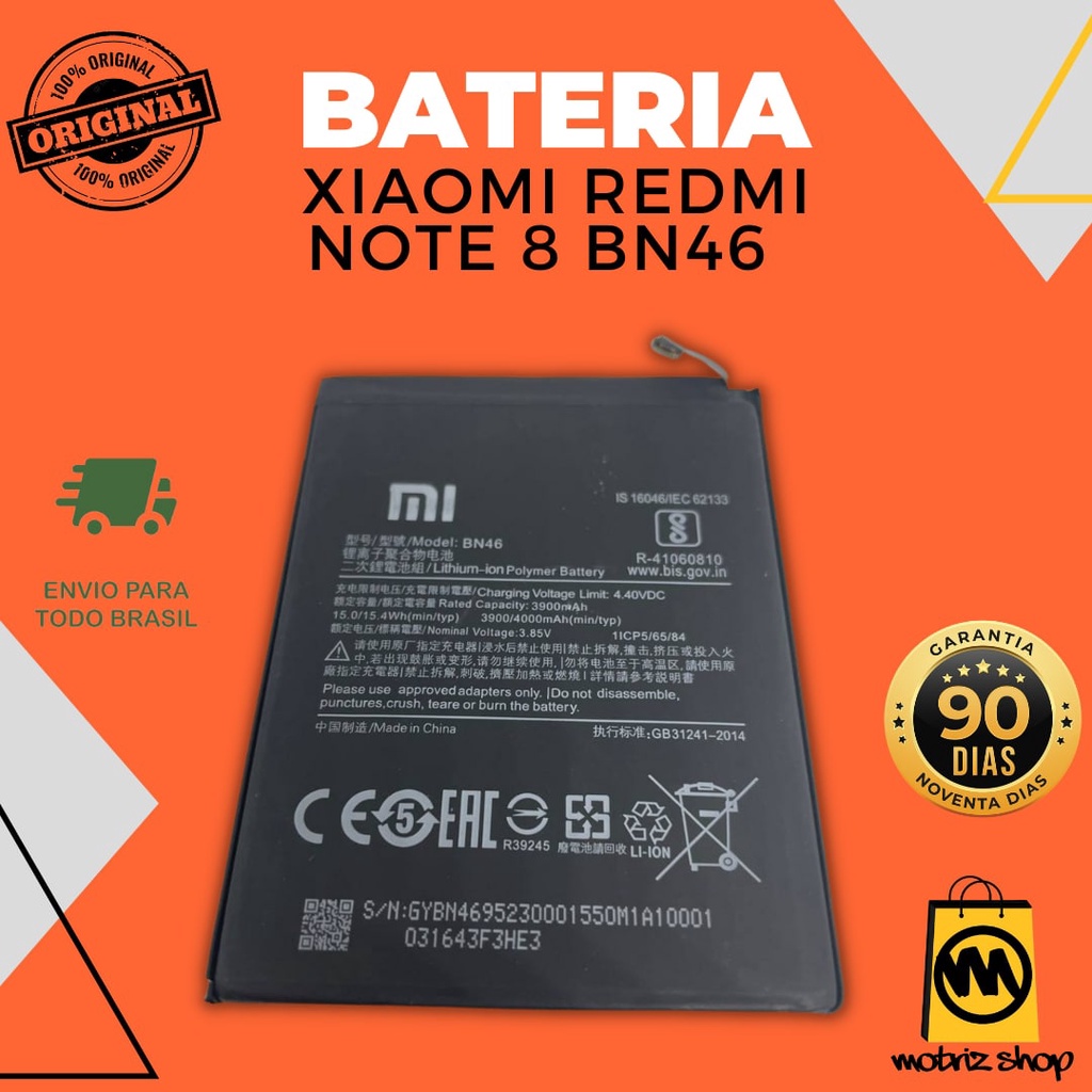 Bateria Xiaomi Redmi Note 8 BN46 Original COM GARANTIA Corre Que Ta