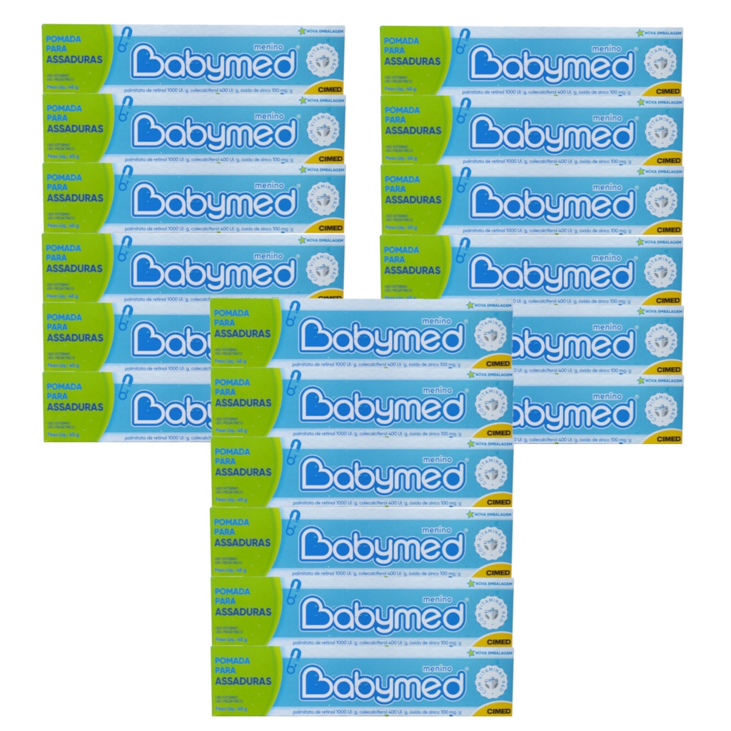 Kit 18x Babymed Pomada Contra Assaduras Azul 45g | Shopee Brasil